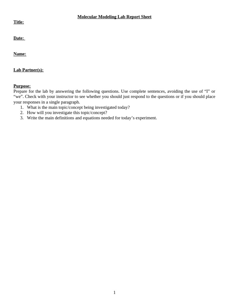 Chemistry Lab Report Guide | PDF | Molecules | Chemical Bond