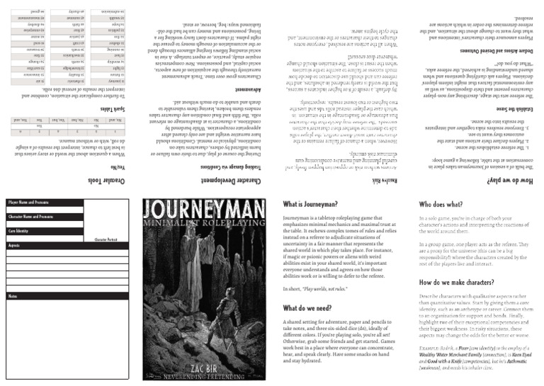 Journeyman Pocketmod (A4) | PDF | Role Playing Games