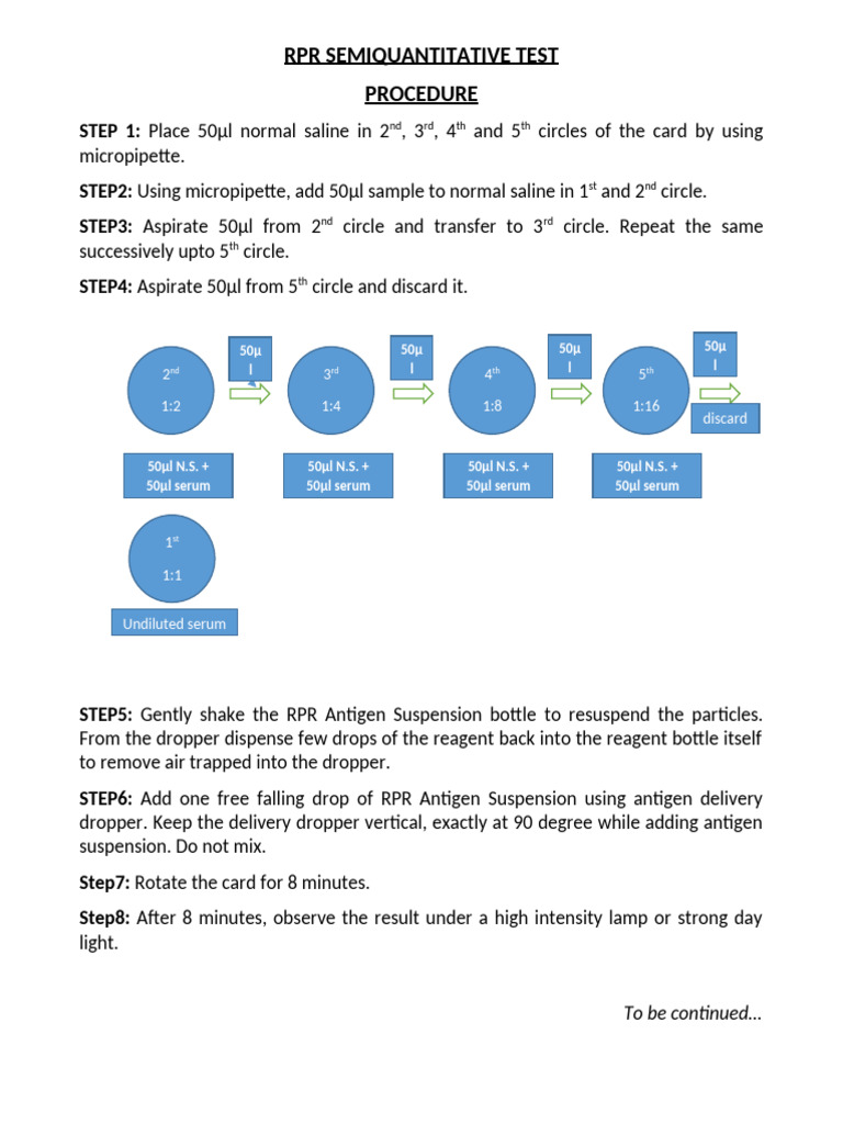 RPR Semiquantitative Test | PDF | Immunology | Clinical Medicine