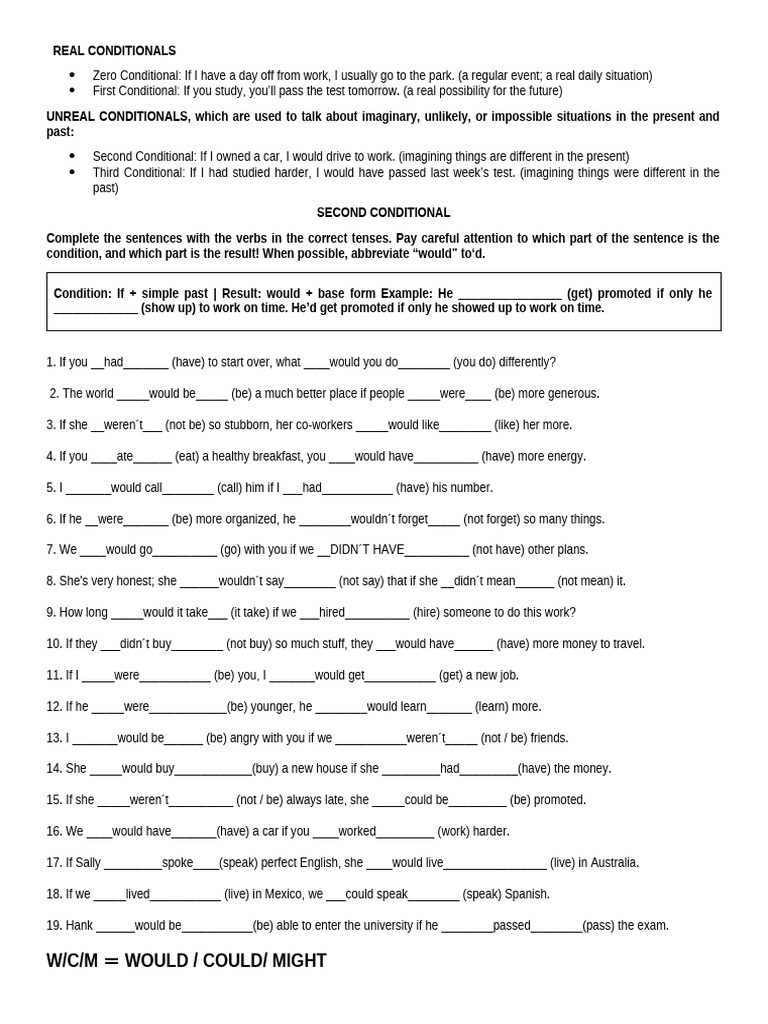 Conditionals | PDF | Linguistic Morphology | Grammar