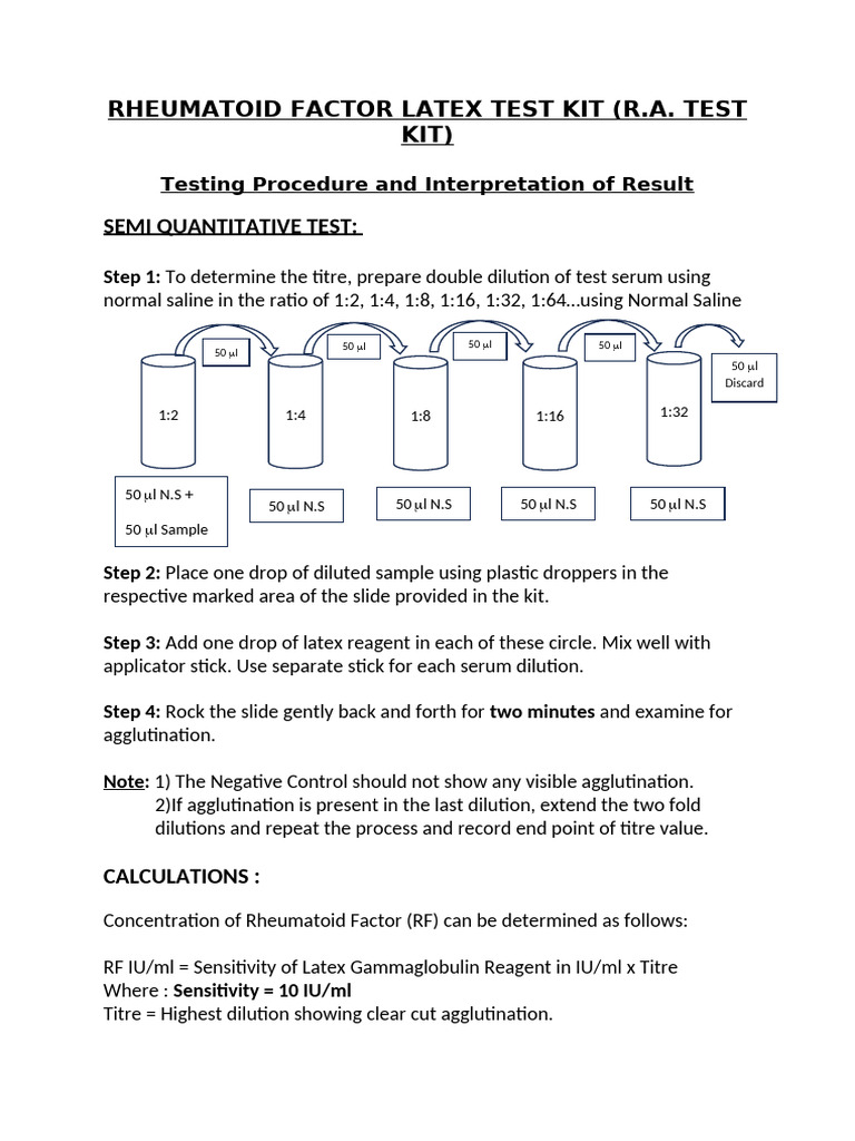 Rheumatoid Factor Test Procedure Guide | PDF | Cooking, Food & Wine | Art