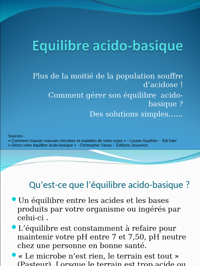 Equilibre Acido-Basique EL | PDF | Fibre alimentaire | Régime et nutrition