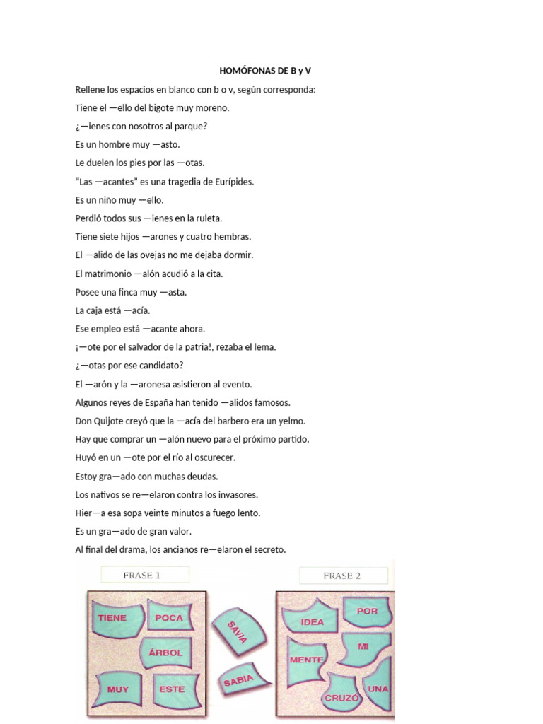 Homofonas B y V | PDF