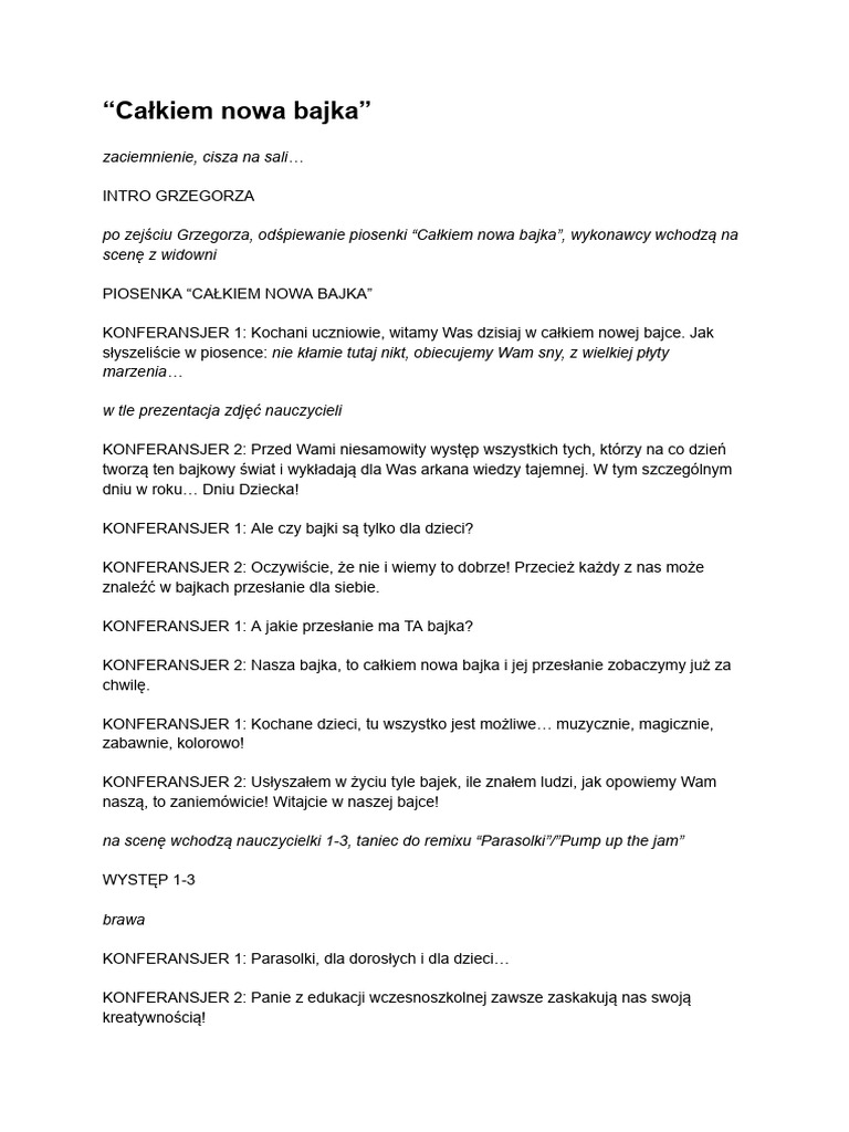 Całkiem Nowa Bajka | PDF