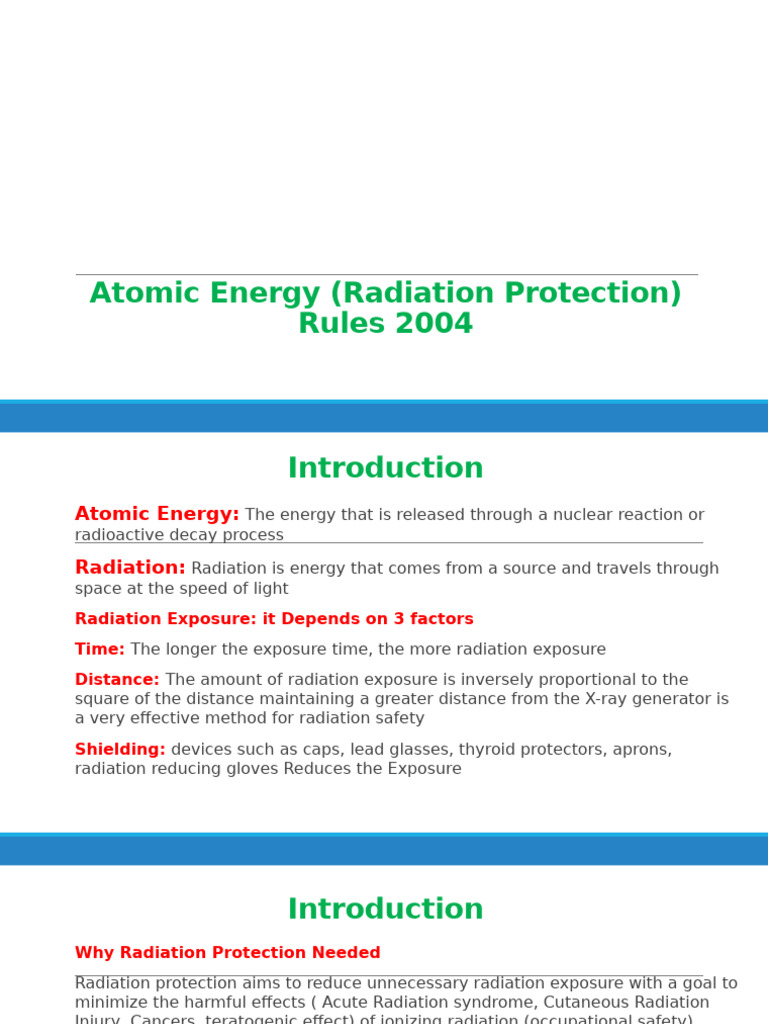 Atomic Energy (Radiation Protection) Rules 2004 | PDF | Radiation ...