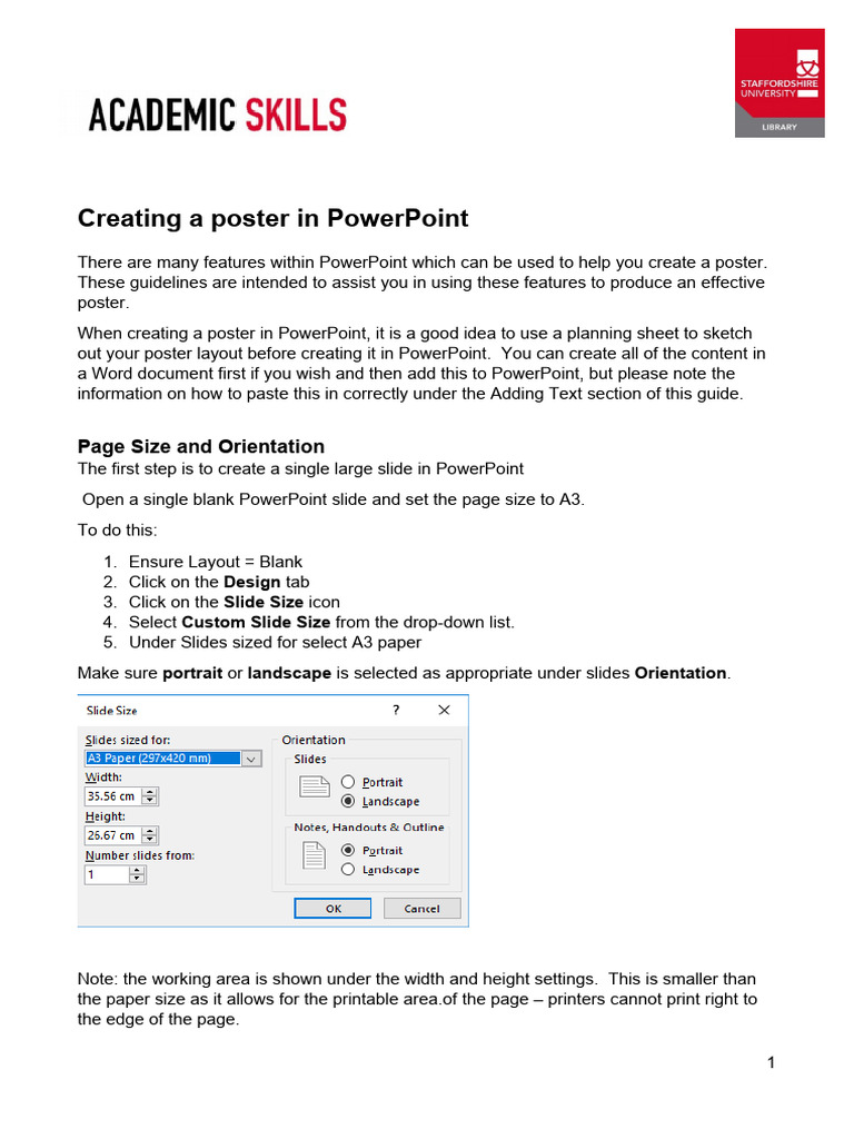 1 Creating An A3 Poster in PowerPoint 2021 | PDF | Page Layout ...