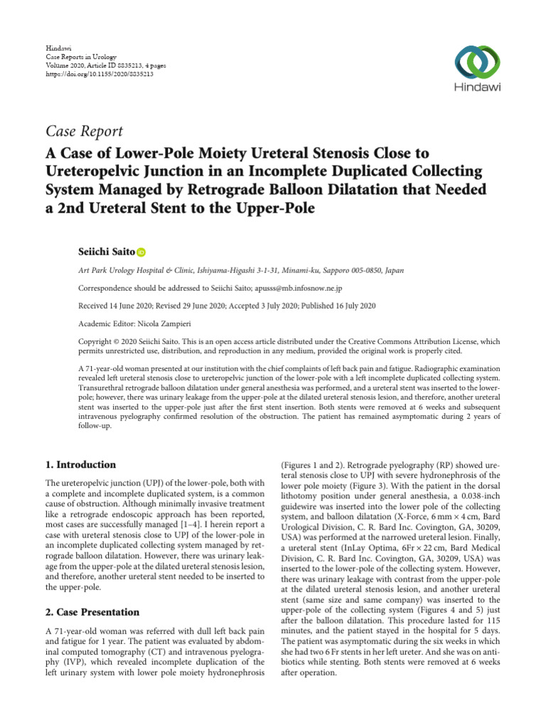 Ureteral Stenosis Close To PUO | PDF | Urology | Surgery
