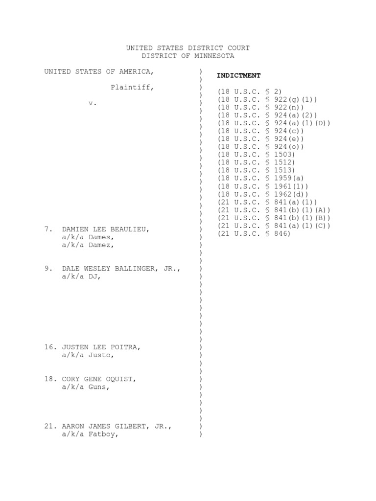 Native Mob Redacted Indictment | PDF | Conspiracy (Criminal ...