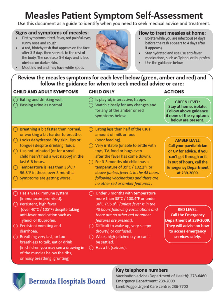 Measles Self-Assessment Form - November 2024 | PDF | Fever | Measles
