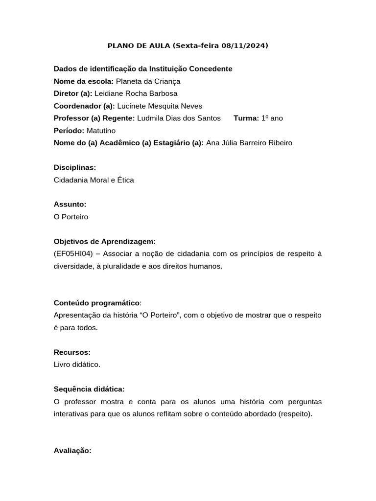 Plano de Aula - Ens. Fundamental | PDF | Livro didático | Aprendizado