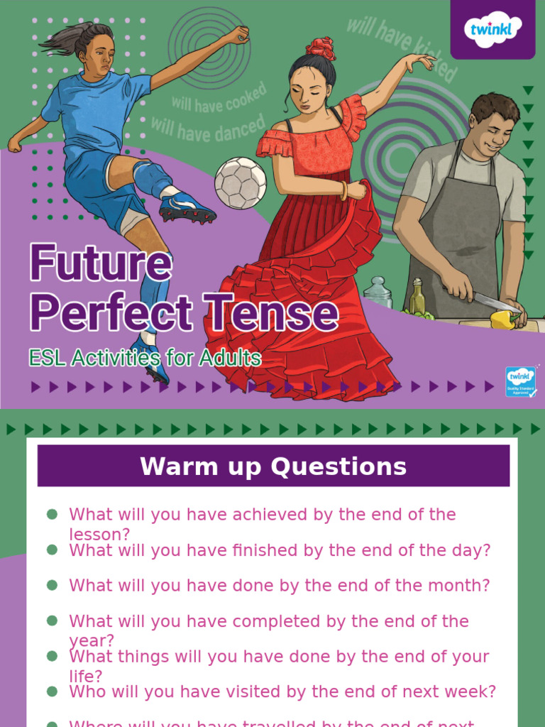 T 1701169371 Esl Future Perfect Tense PPT Adults A2 b1 Ver 3 | PDF ...
