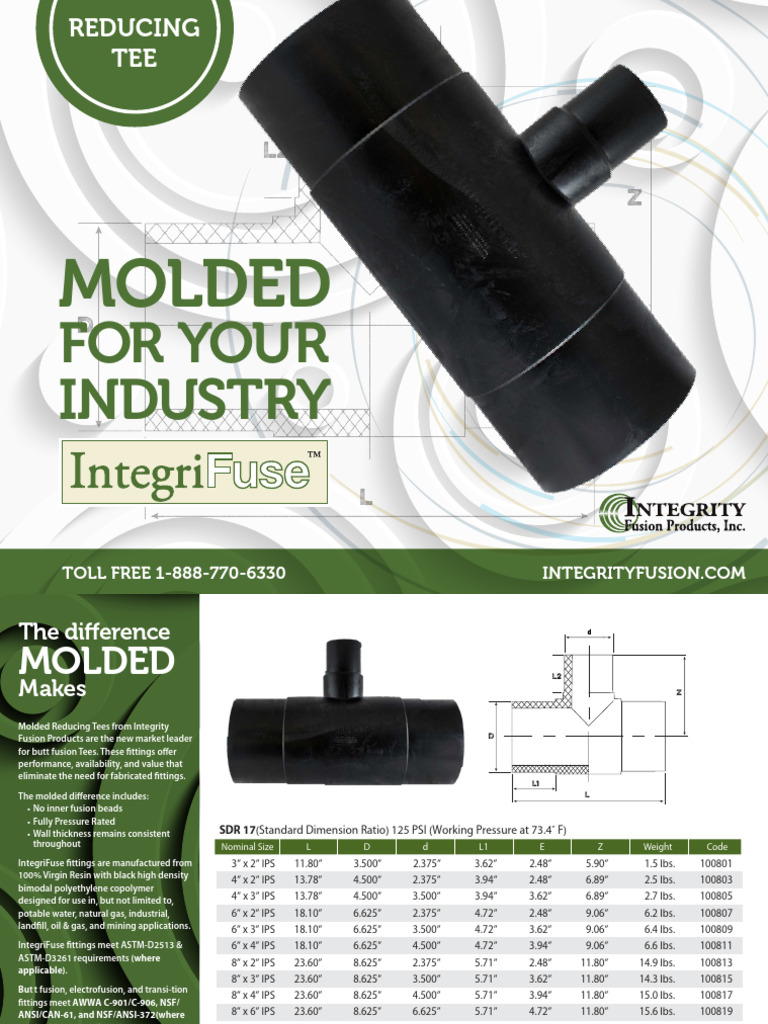 Molded Reducing Tees Specifications | PDF | Building Materials ...