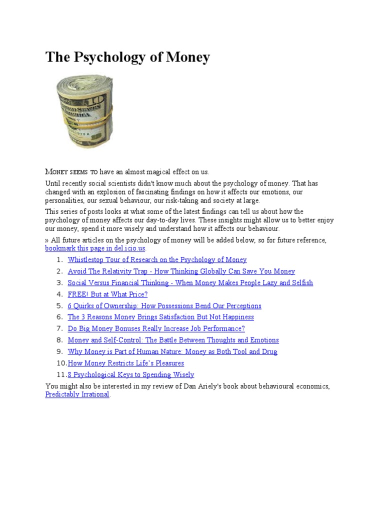 The Psychology of Money Insights | PDF
