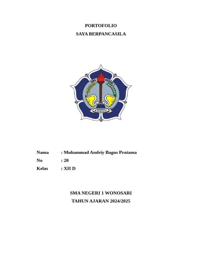 Tugas Portofolio PPKN MUHAMMAD ANDRIY BAGUS PRATAMA | PDF