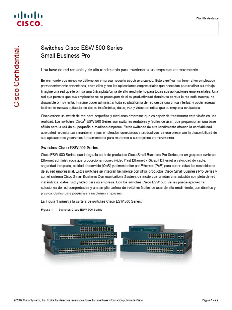 Switch Cisco ESW 520 24P K9 | PDF | Calidad de servicio | Red de ...