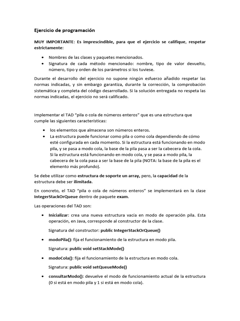Implementación de Pila/Cola en Java | PDF | Cola (tipo de datos abstractos) | Desarrollo de software