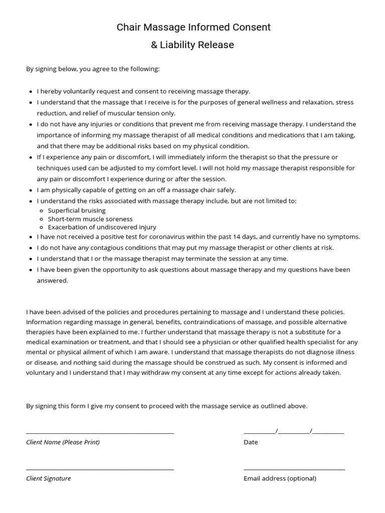 Chair-Massage-Consent | PDF | Massage | Psychotherapy