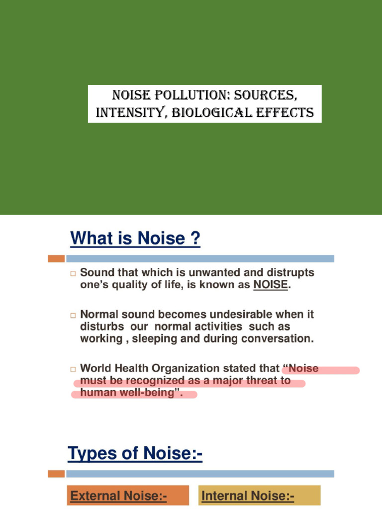 (UNIT-4) Noise Pollution | PDF | Noise | Sound
