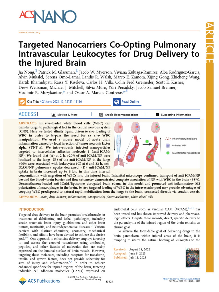 Nong Et Al Paper | PDF | Inflammation | White Blood Cell
