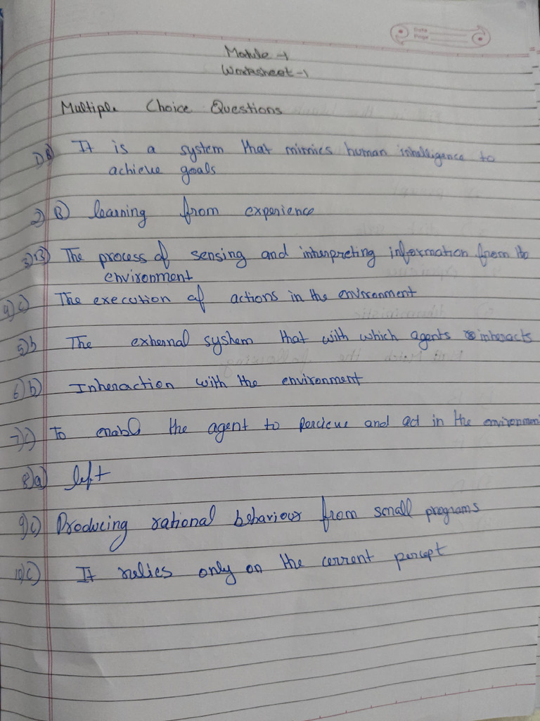 Ai Module 1 Worksheet | PDF