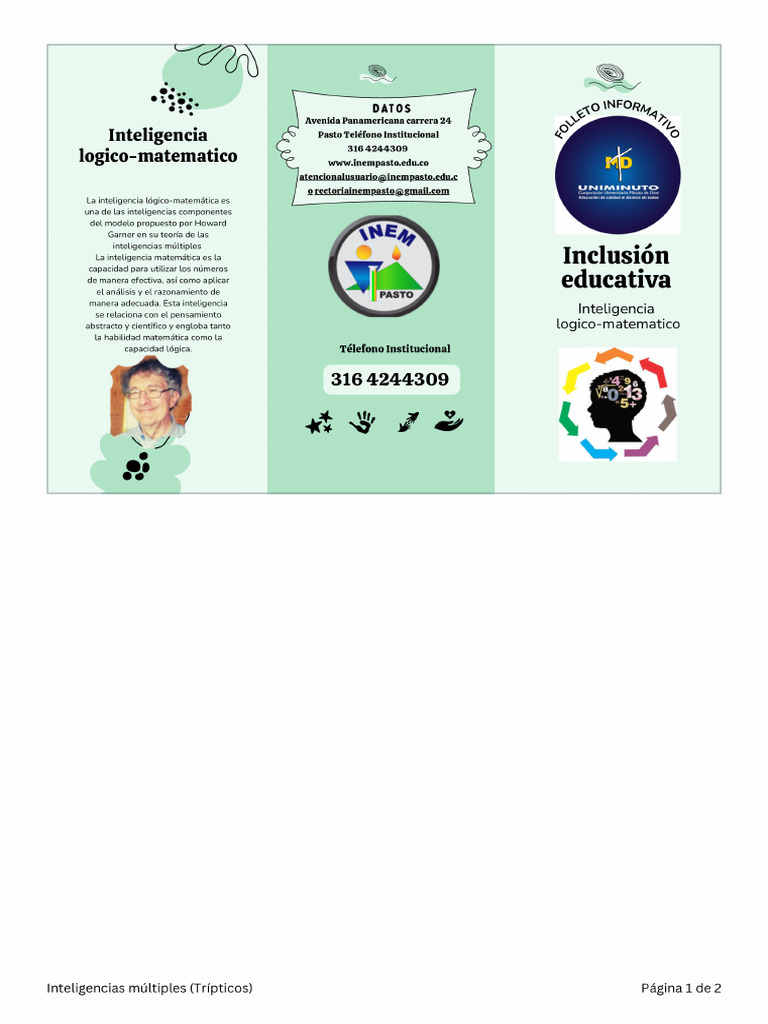 Inteligencias Múltiples (Trípticos) | PDF
