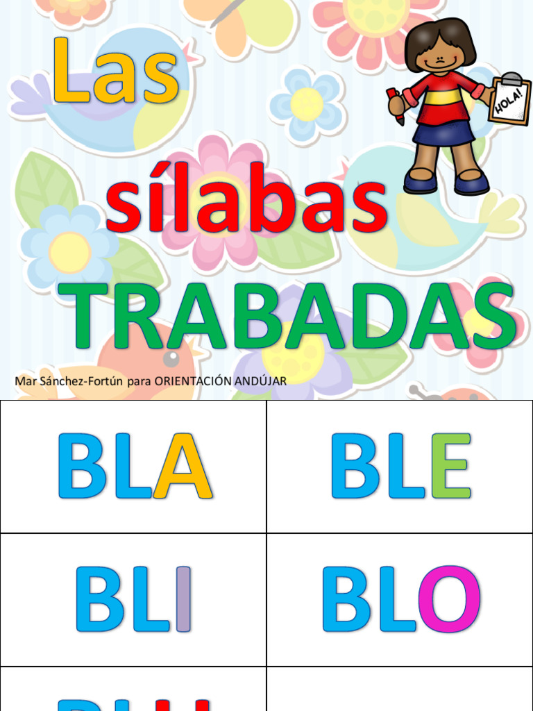 Las Silabas Trabadas en Tarjetas | PDF
