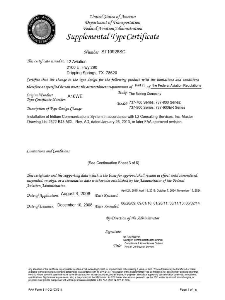 Boeing 737 STC | PDF | Federal Aviation Administration | Aviation