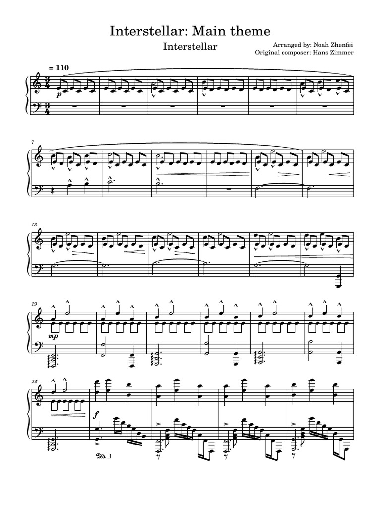 Interstellar Main Theme Hans Zimmer | PDF