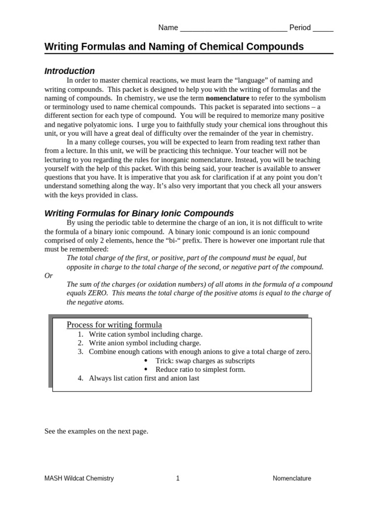PACKET-Inorganic Nomenclature 2018 | PDF | Acid | Chemical Compounds