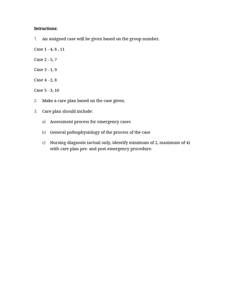 Asynch Activity For Emergency Cases | PDF | Physiology | Medical Specialties