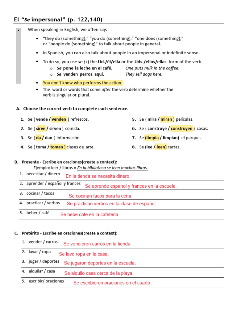 Se Impersonal Albert | PDF | Artes del Lenguaje y Comunicación ...