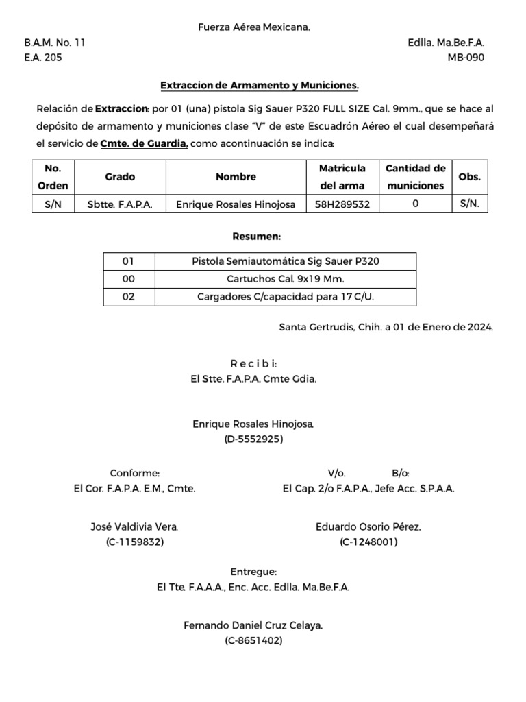MB-090 Extraccion Hinojosa SV G... 01 Ene 2024 | PDF