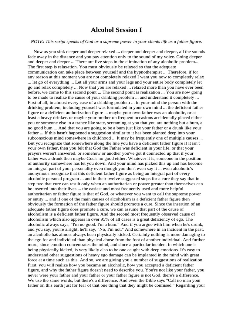 Alcohol Session I | PDF | Alcoholism