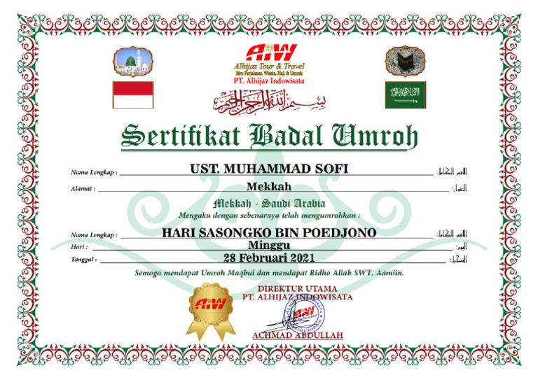 Banner-Sertifikat Badal Umroh | PDF