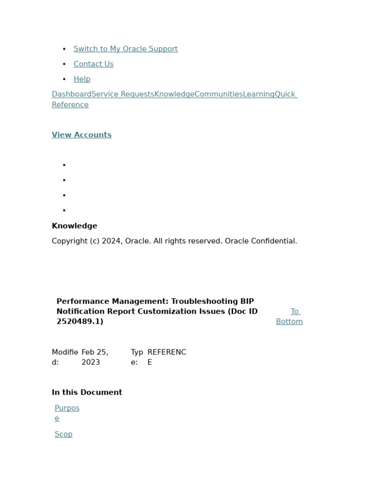 Oracle Performance Managementtroubleshooting Bip Notification Report Customization Issues Pdf