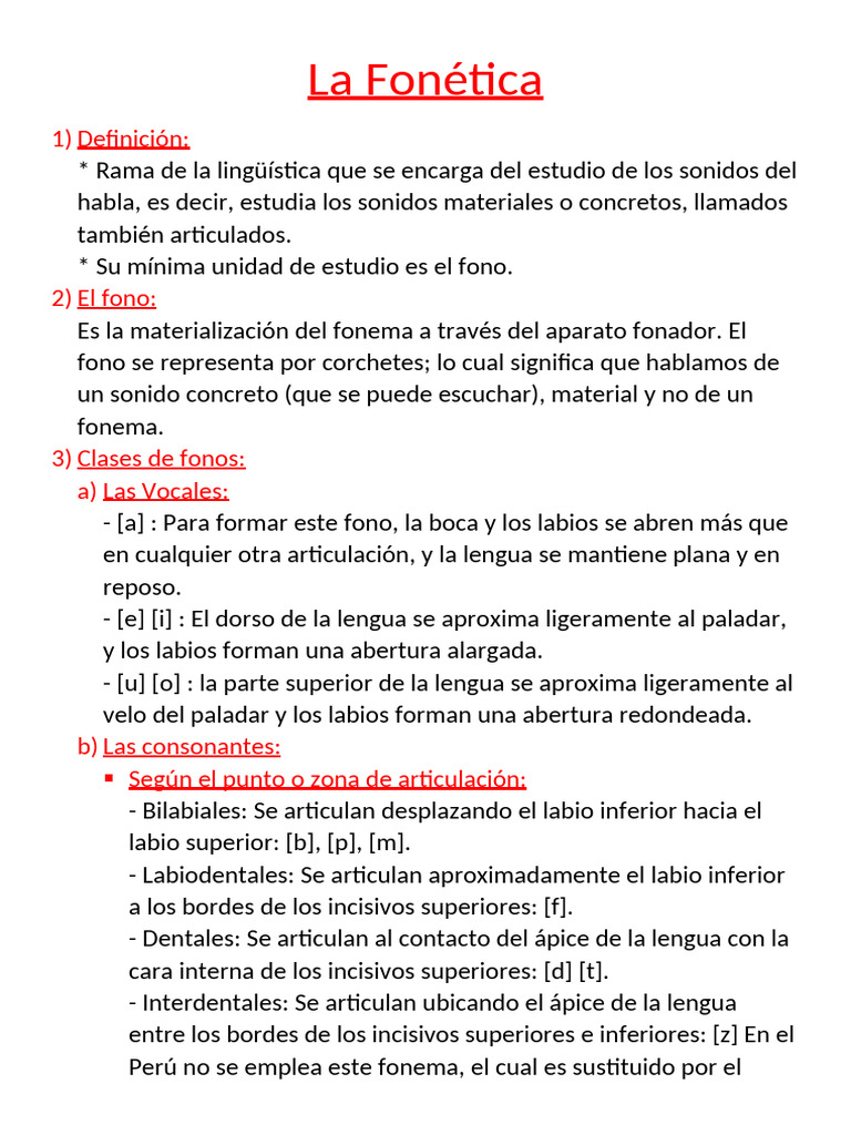 La Fonética | PDF