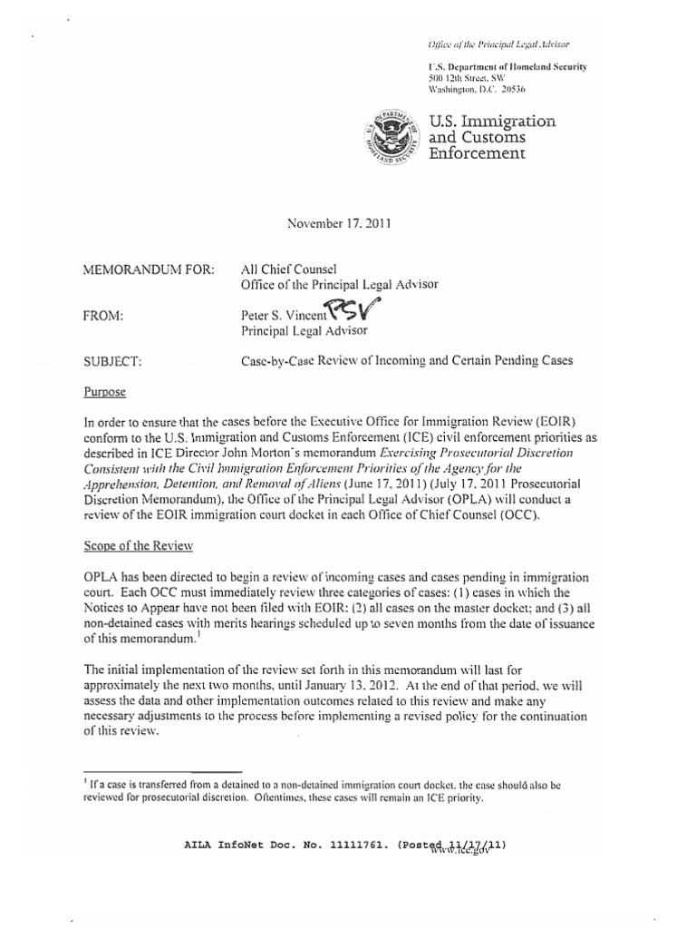 Vincent Memo & Guidance-1 | United States Citizenship And Immigration ...
