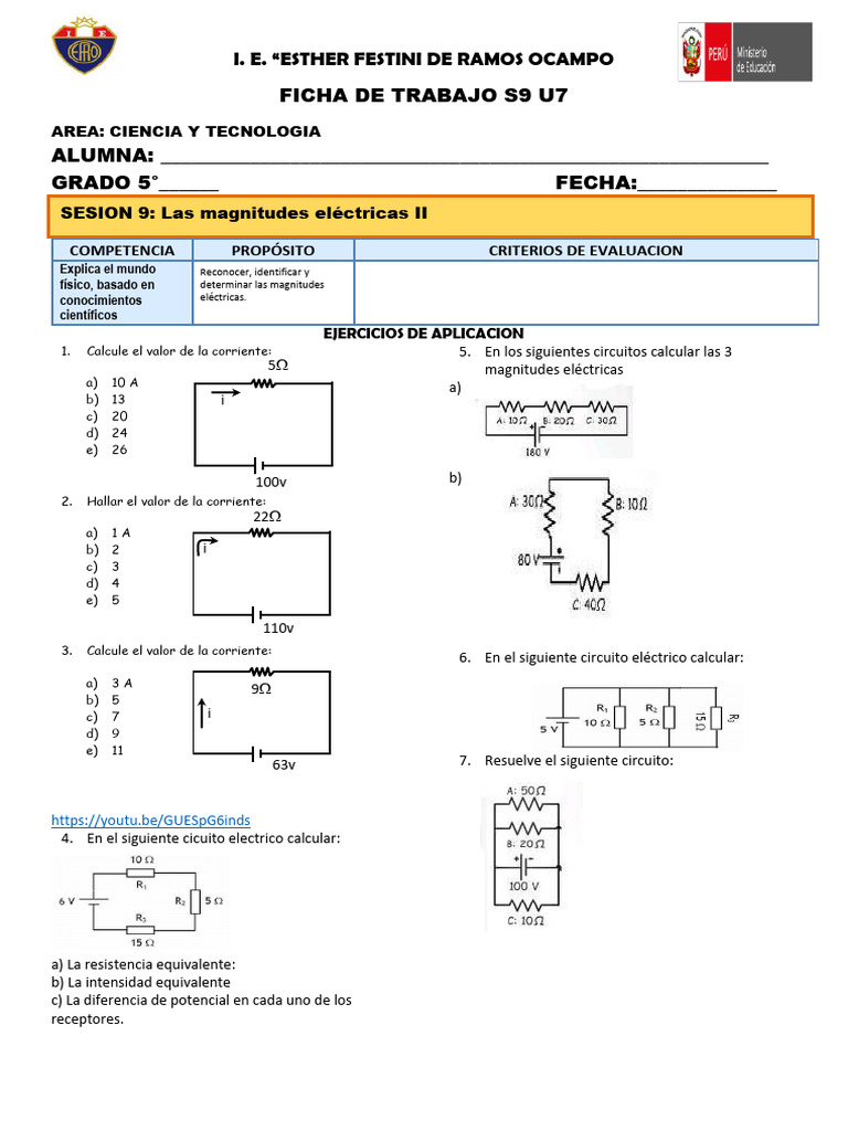 Ficha de Trabajo 5° F - H Sesion 9 Cyt U7 | PDF