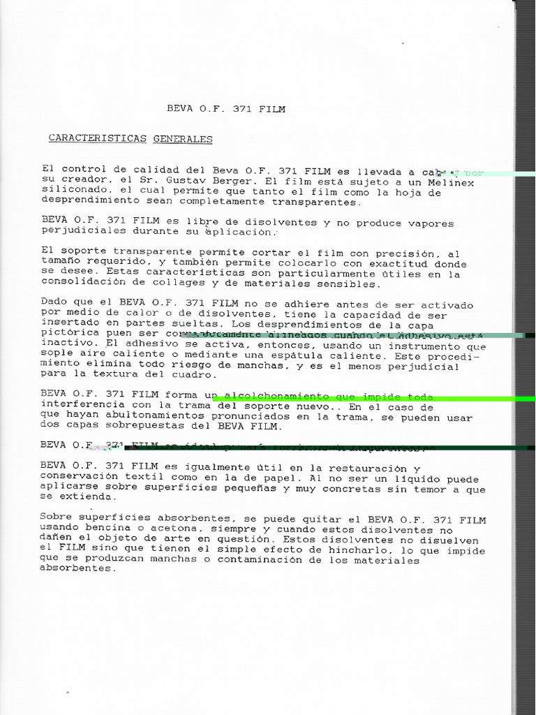 Instrucciones Beva 371 Film | PDF