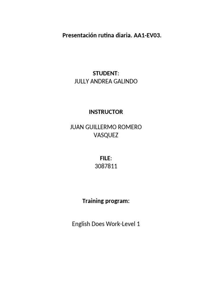 Presentación Rutina Diaria | PDF | Self-Improvement