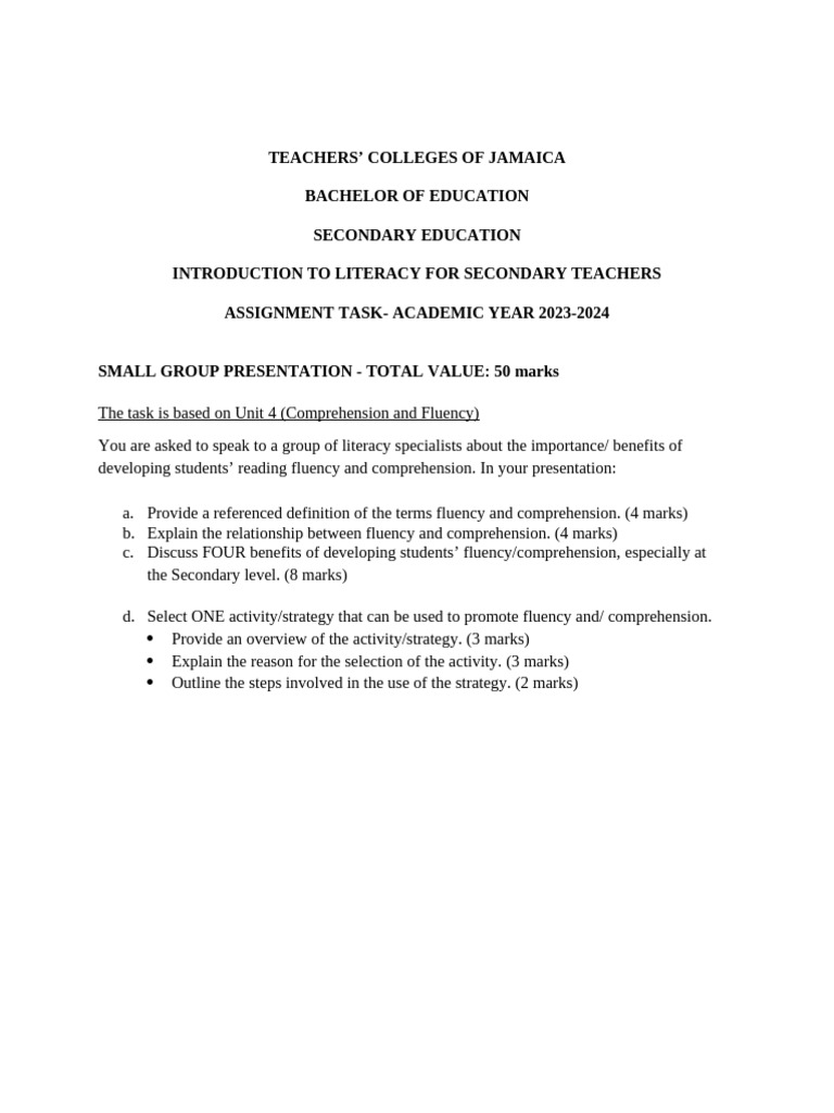 ILST 2023-2024 Assignment Task | PDF | Fluency | Apa Style