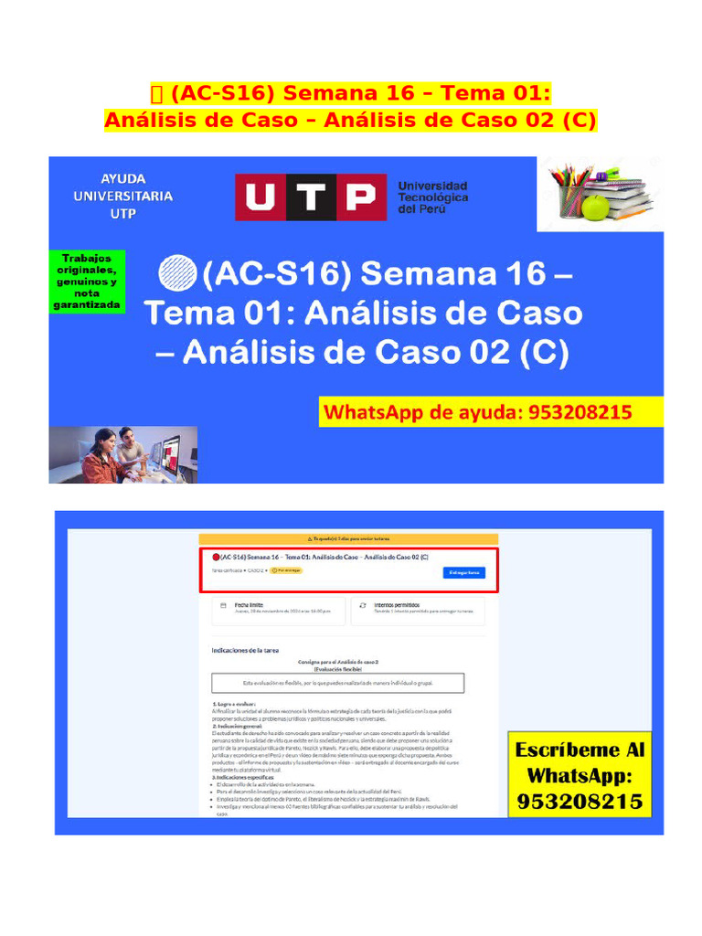 ? (AC-S16) Semana 16 - Tema 01 Análisis de Caso - Análisis de Caso 02 (C) | PDF | Rúbrica ...