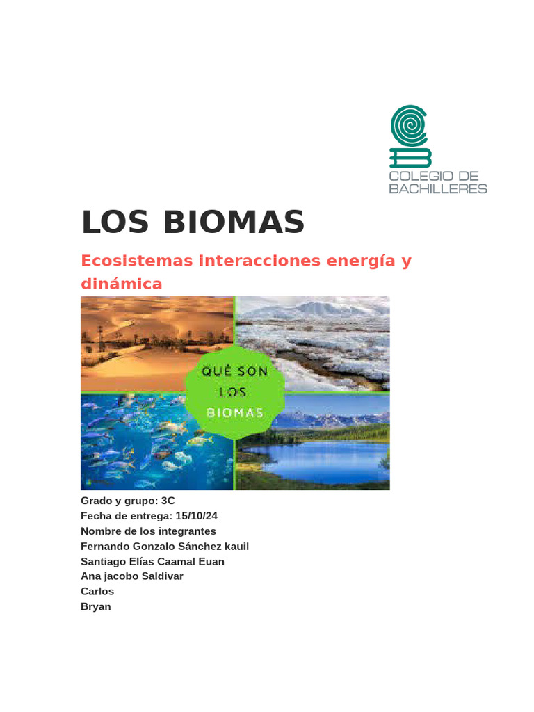 Los Biomas: Ecosistemas y Dinámica | PDF