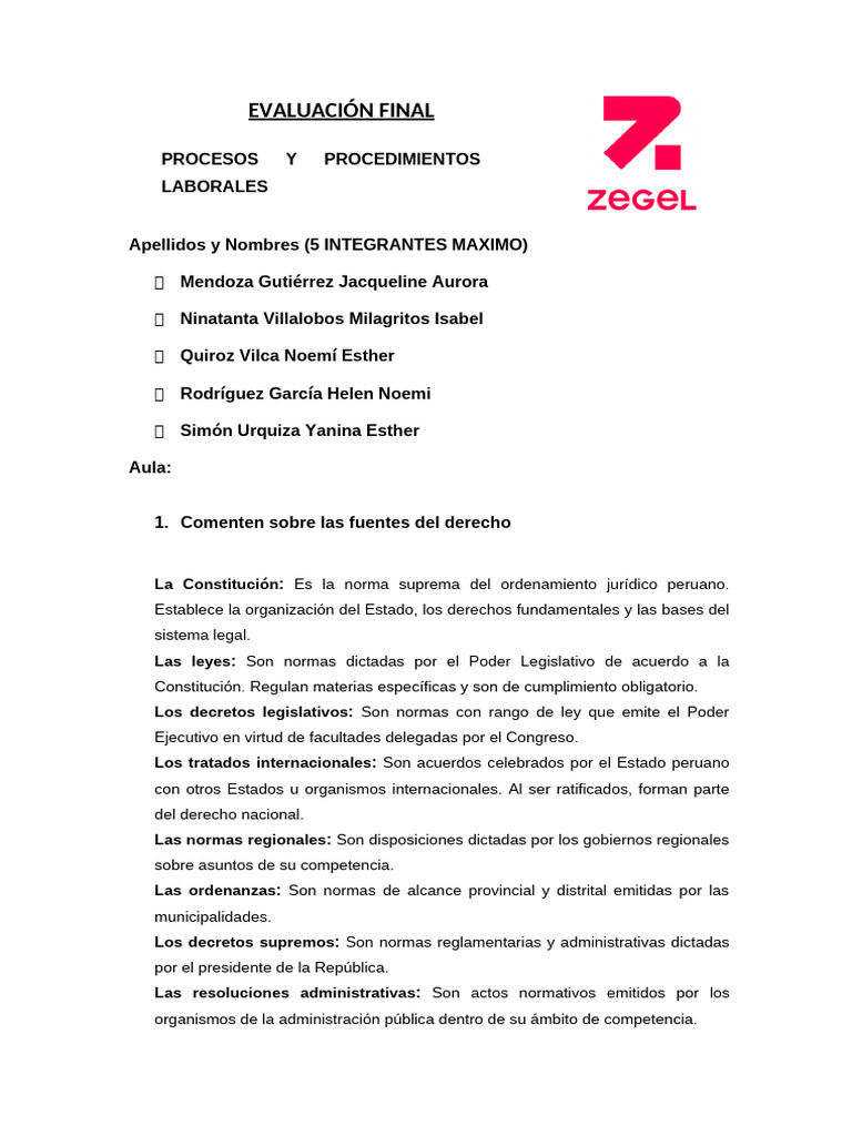 Examen Final Laboral - 14022024 | PDF | Jubilación | Derecho laboral