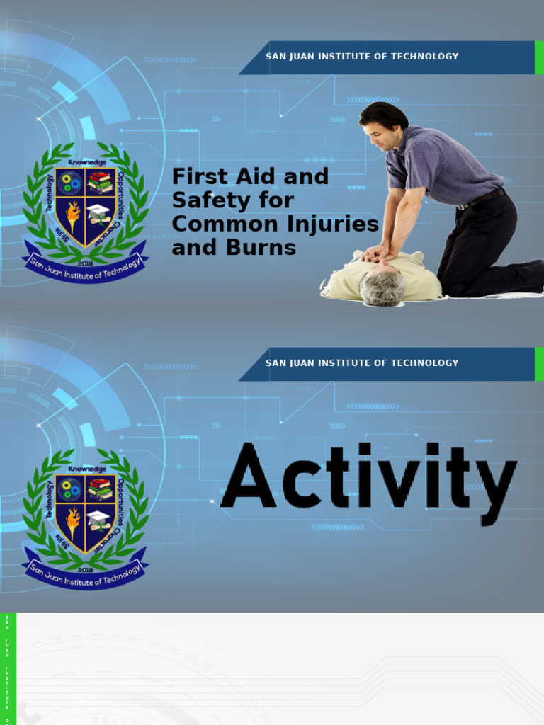 First Aid and Safety For Common Injuries and Burns Lesson 2 | PDF ...