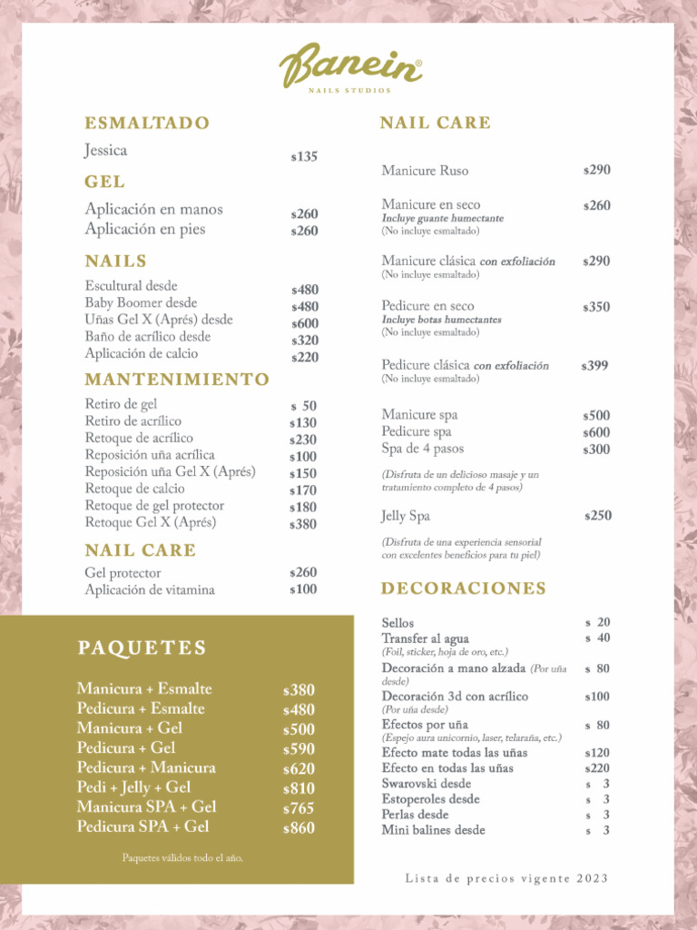 PRECIOS BANEIN 2023 Opt2 | PDF