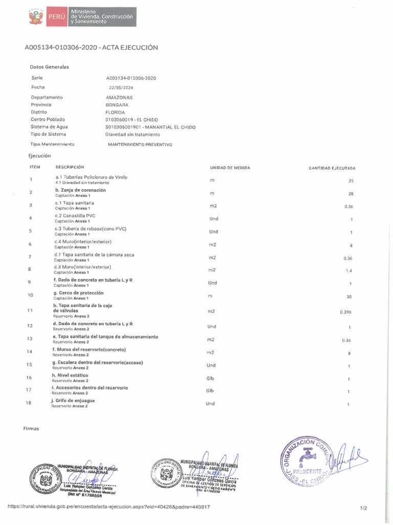 Acta de Ejecucion-El Chido | PDF