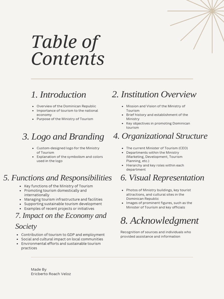 Dominican Republic Table of Contents | PDF | Tourism | Economies