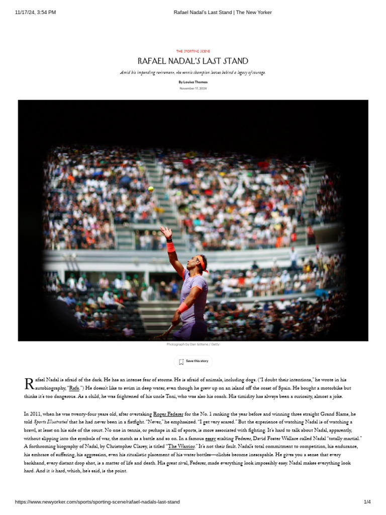Nadal's Courageous Farewell to Tennis | PDF | Roger Federer | Tennis ...