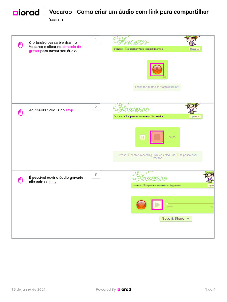 Vocaroo - Como Criar Um Áudio Com Link para Compartilhar | PDF